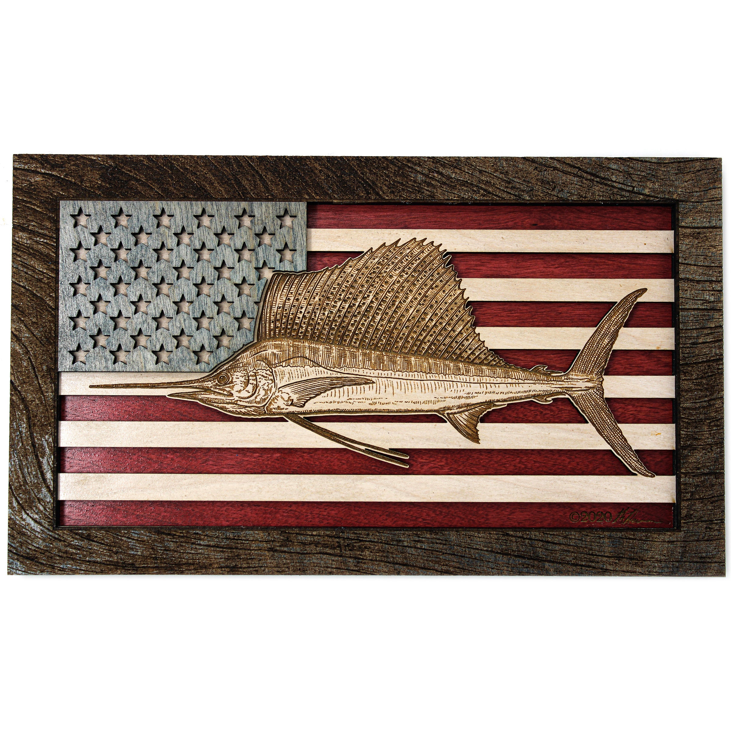 Sailfish American Flag Art - Etsy