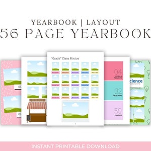 Customizable Yearbook Canva Template - 56 Pages, 26 Spreads, Canva ...