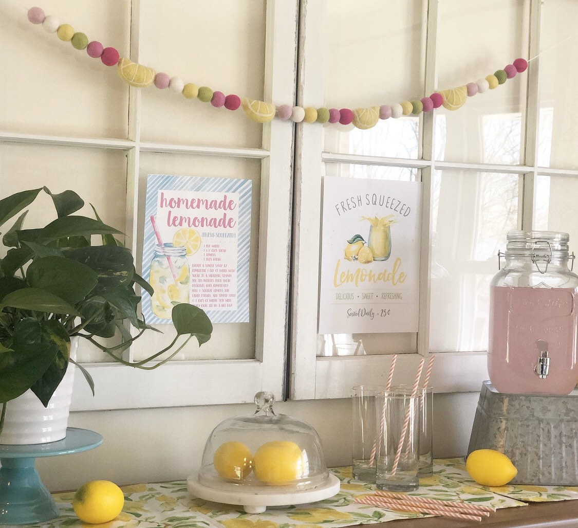 Lemon Garland/pink Lemonade/lemon Decor/ Fruit Garland/ Lemon Party ...