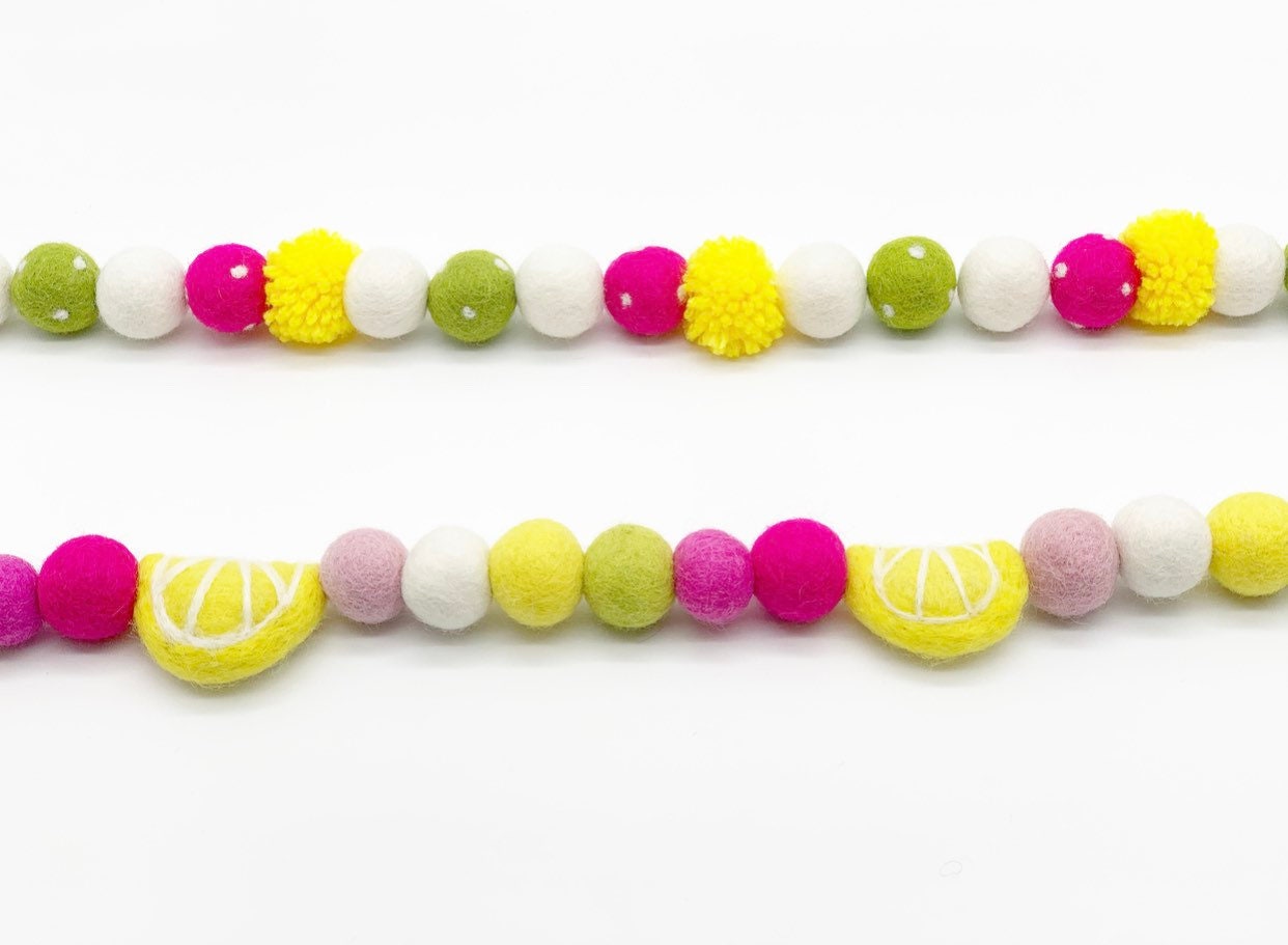 Lemon Garland/pink Lemonade/lemon Decor/ Fruit Garland/ Lemon Party ...