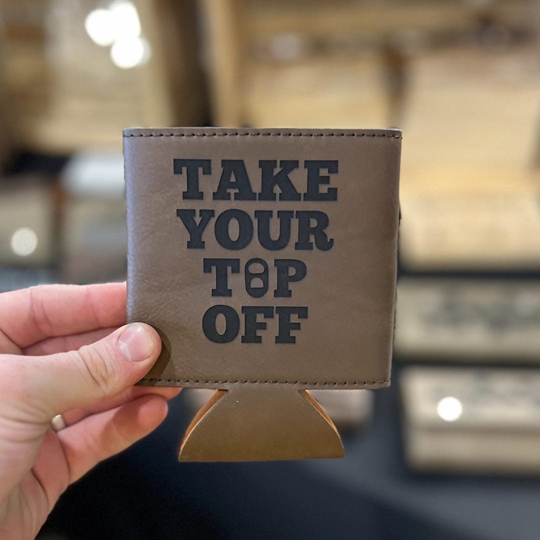 Take Your Top Can Holder, Leatherette Cooler for Pop Beer, Skinny, Slim ...