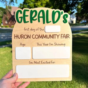 Customized First Day of County Fair Sign, Livestock Show, 4H Club FFA ...