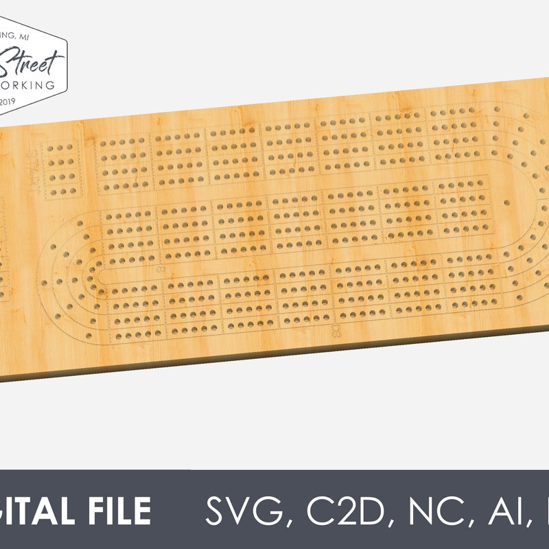 Cribbage Board Template Design - Etsy