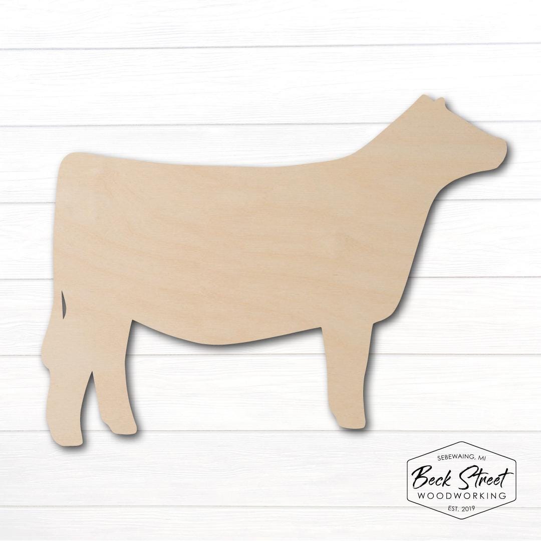 Show Heifer Cow Cutout Unfinished Wood Cow Fair Stall Decorations Craft ...