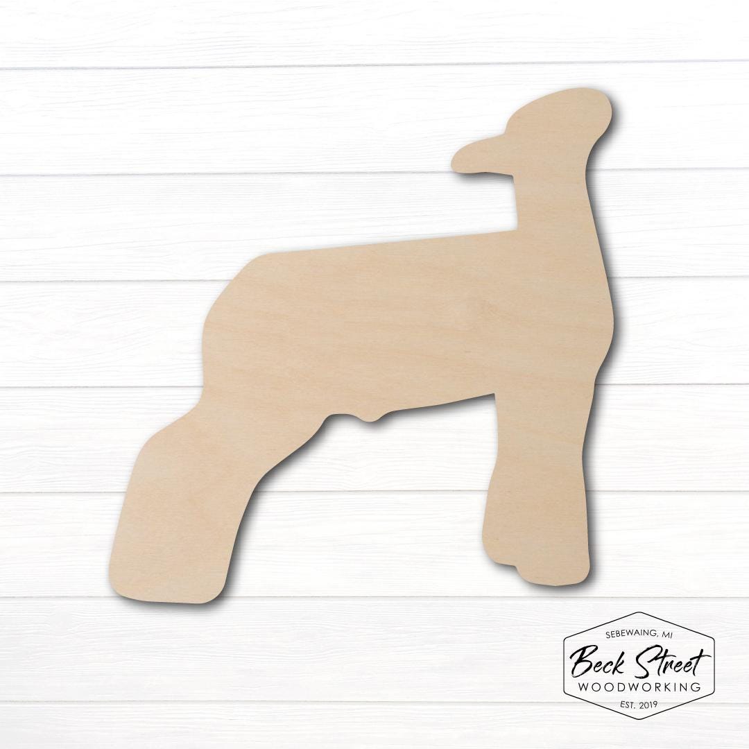 Show Lamb Cutout Unfinished Wood Cow Fair Stall Decorations Craft Wood ...