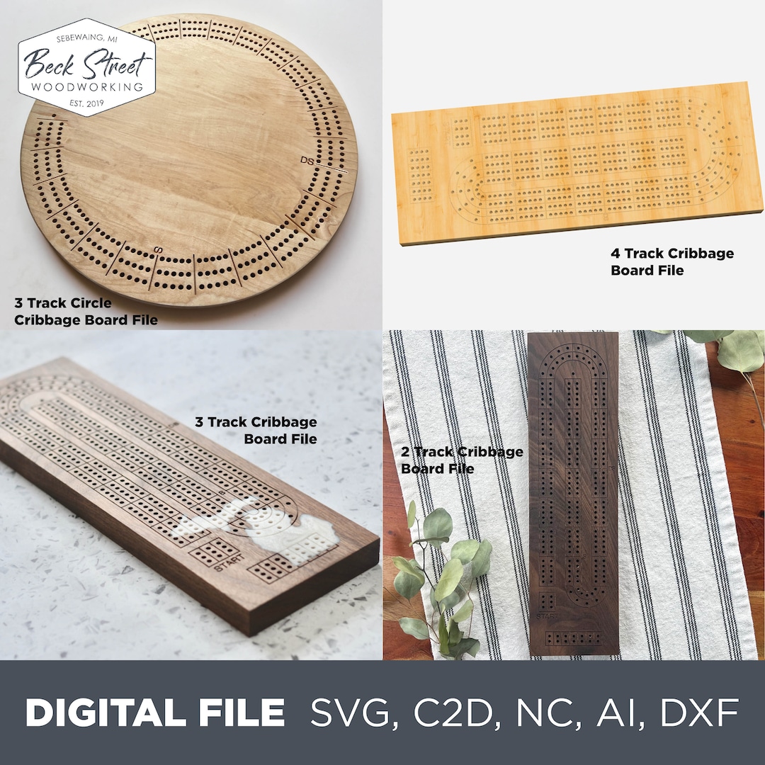 Ultimate Cribbage Board CNC File Bundle, 2 Track, 3 Track, 4 Track and ...