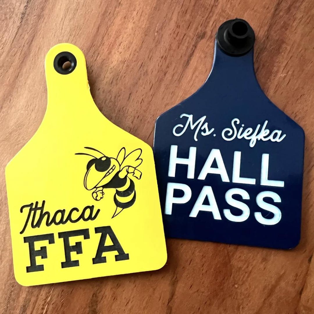 Ag Teacher Hall Pass, Bathroom Pass for FFA Advisors, Ear Tag Restroom ...