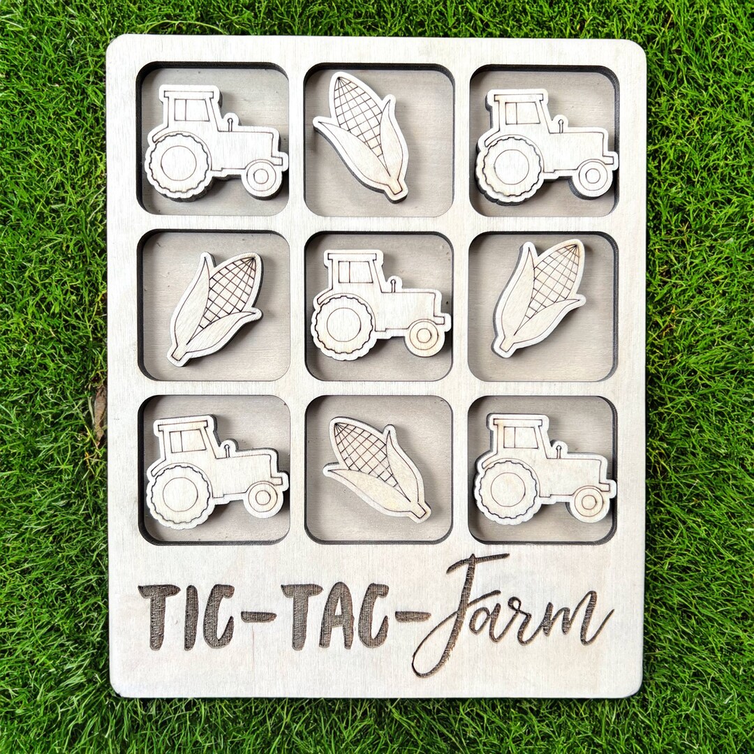 Tic Tac Toe Farm, Games for Farm Kids, Construction, Wood Games, Gift ...