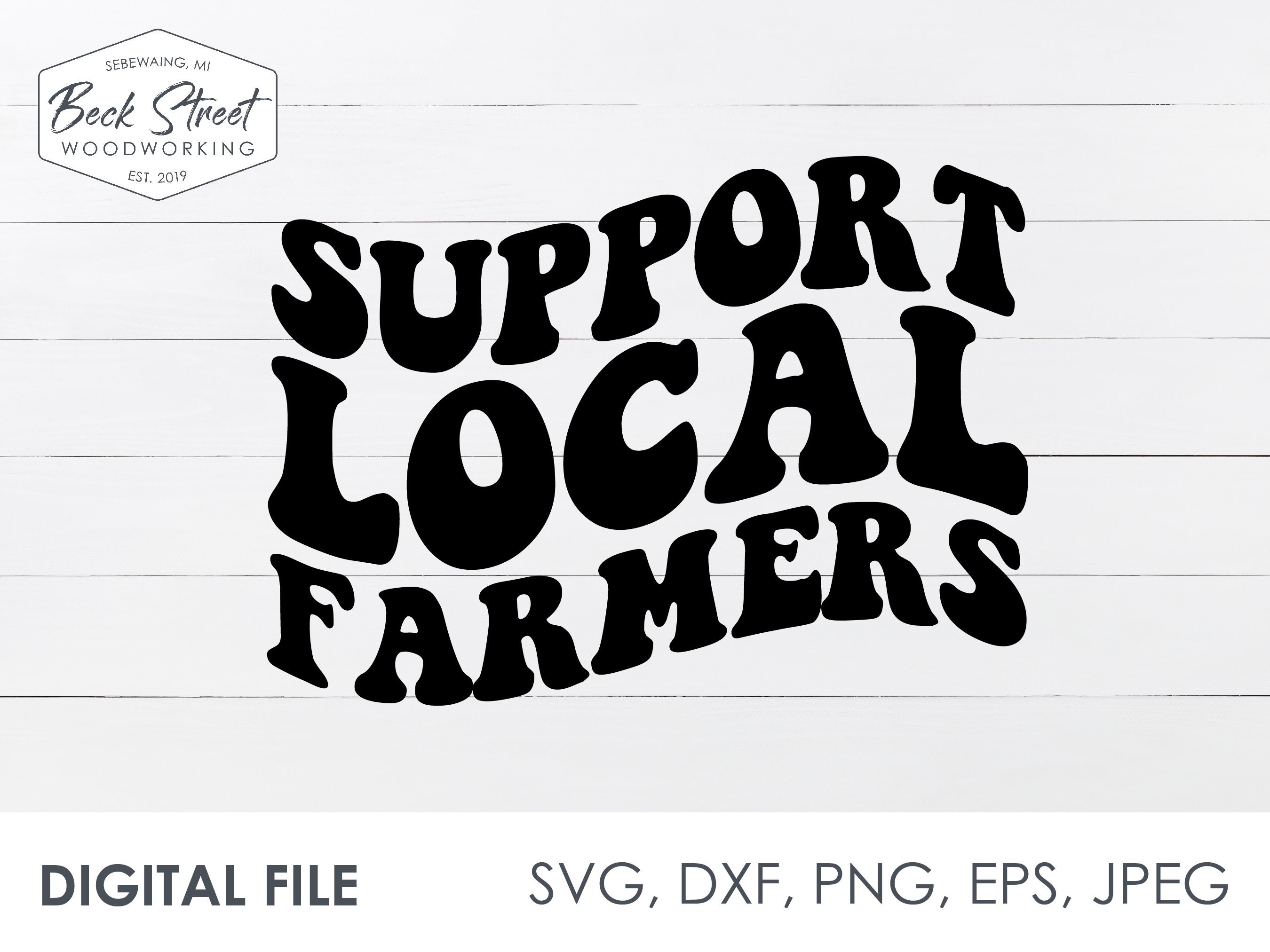 Groovy Support Local Farmers SVG Cricut Silhouette Cut File - Etsy