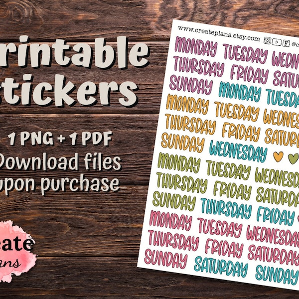 Planner Stickers Days of the Week - Etsy