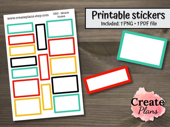 Moxie Boxes Printable Sticker Sheet Cat Kitty Stickers - Etsy