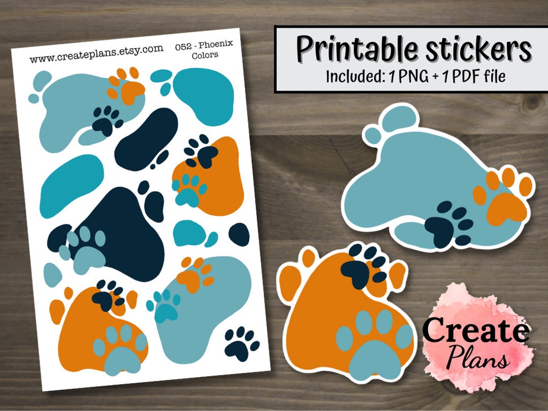 Phoenix Colors Printable Sticker Sheet Cat Kitty Stickers - Etsy