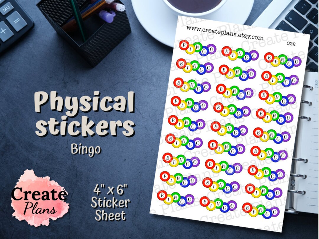 Bingo Sticker Sheet Planner Stickers, Fun Stickers, Journaling Stickers ...