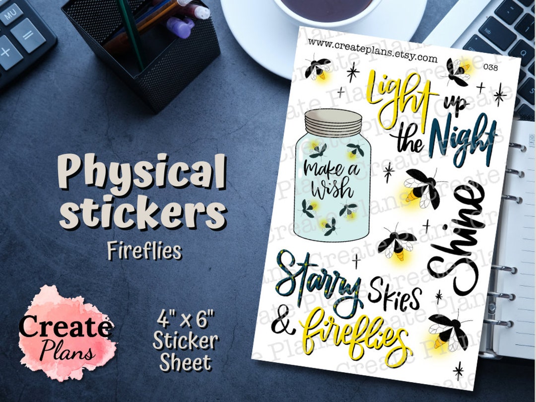 Fireflies Sticker Sheet Planner Stickers Light Bug - Etsy