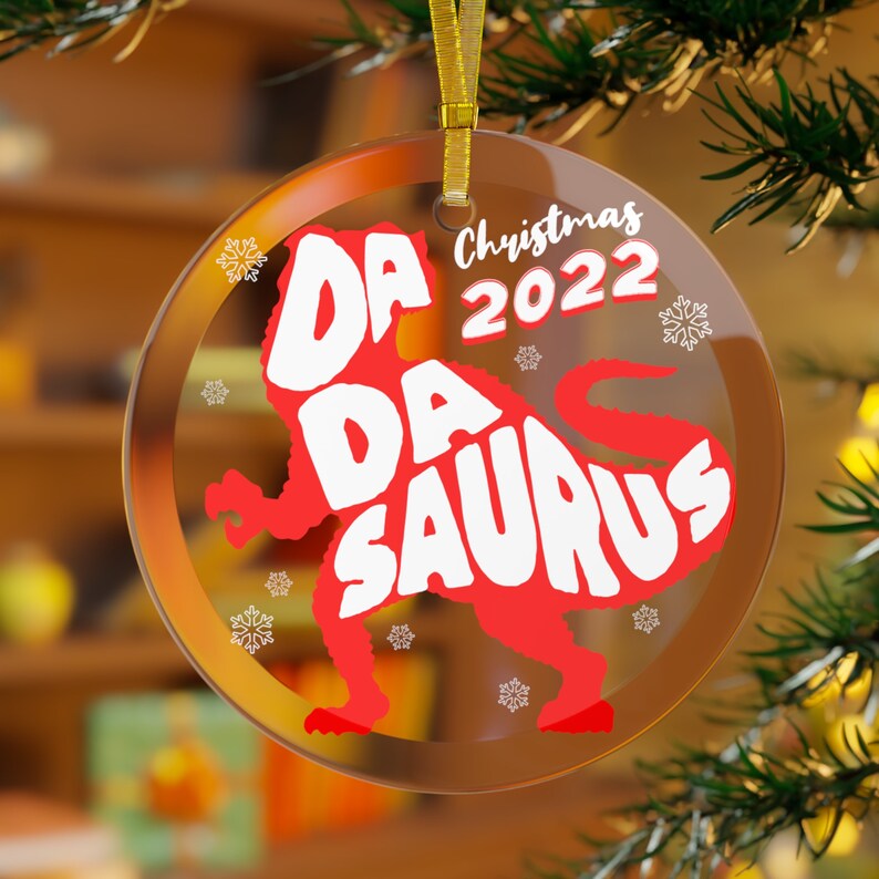 Dadasaurus Mama-saurus, Dinosaur T-rex, 2022 Family Christmas Ornament ...