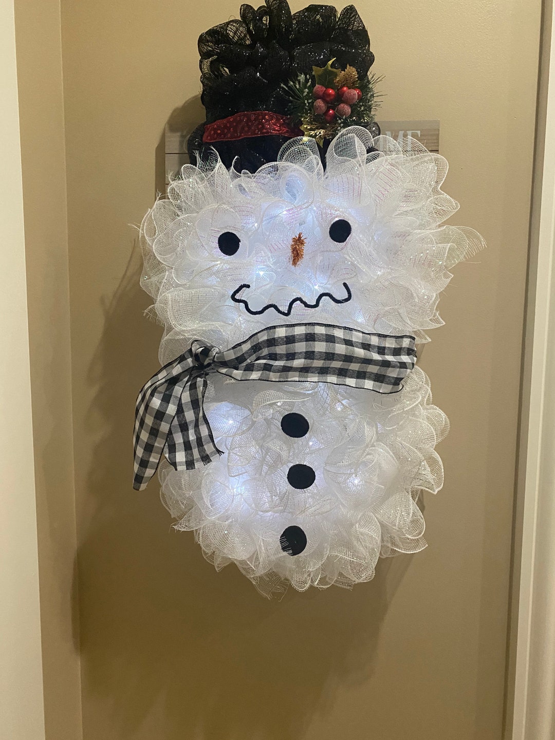 40 Inch Long Holiday Snowman Wreath - Etsy