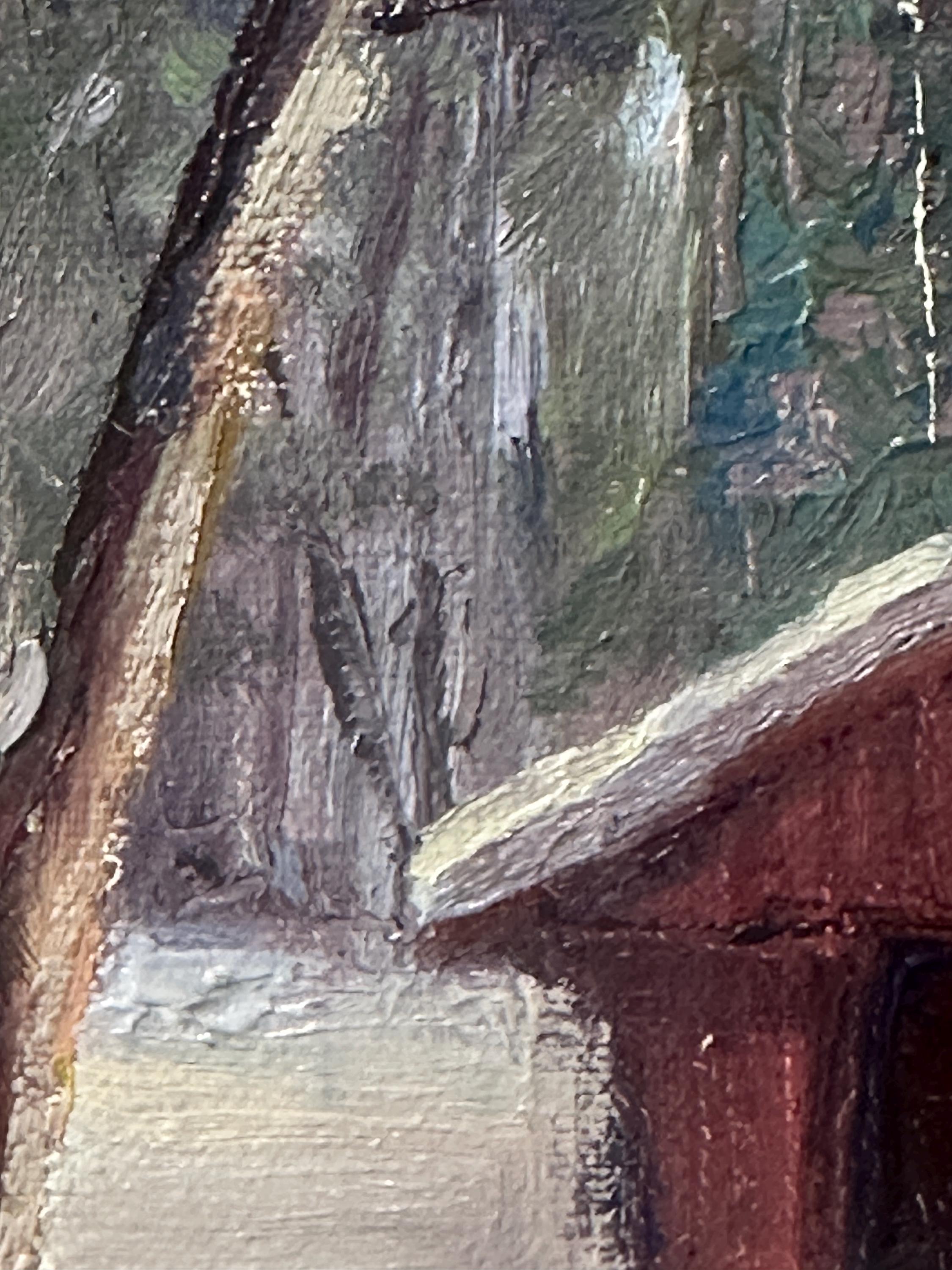 Snowy Spring Day Oil Painting Small Artwork Fine Art Piece. Winter ...
