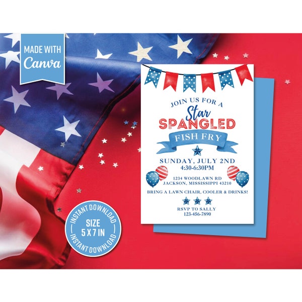 Patriotic Invitation - Etsy UK