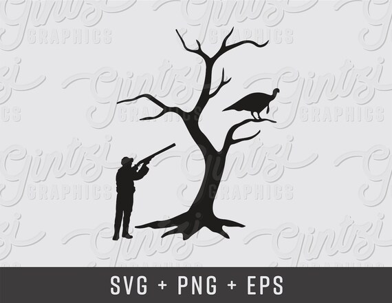 Turkey in Tree SVG Turkey Hunter Turkey Hunting Hunting | Etsy
