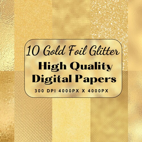 Gold Digital Paper Golden Background Glitter Stripes Gold Foil | Etsy