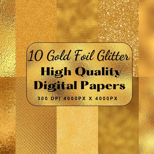Gold Digital Paper Golden Background Glitter Stripes Gold Foil | Etsy