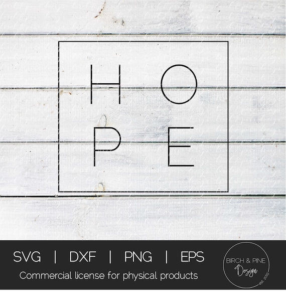 Drawing & Illustration Hope Square Svg Hope Cricut File Hope Svg ...