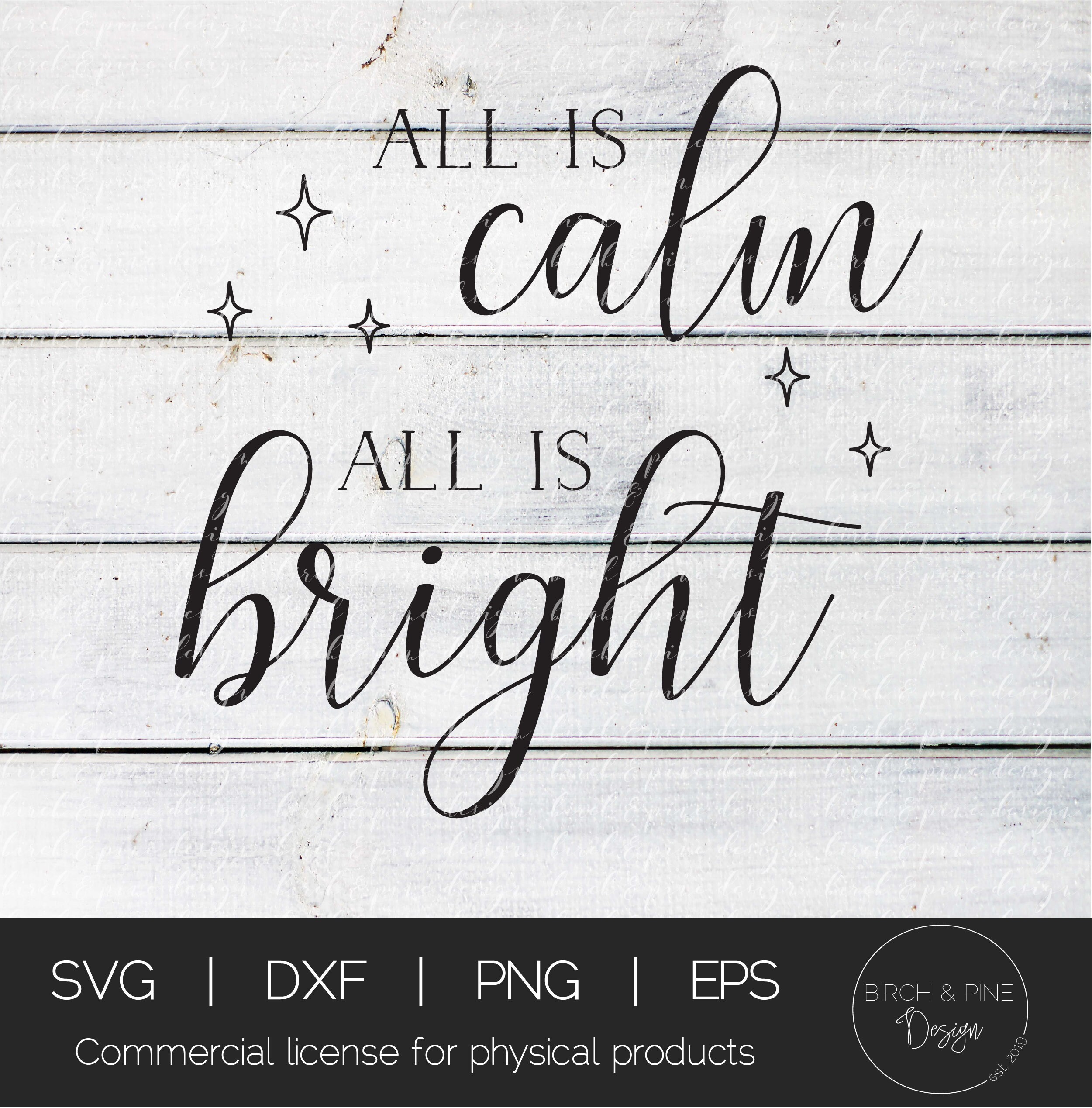 All is Calm All is Bright SVG Christmas Svg All is Calm | Etsy