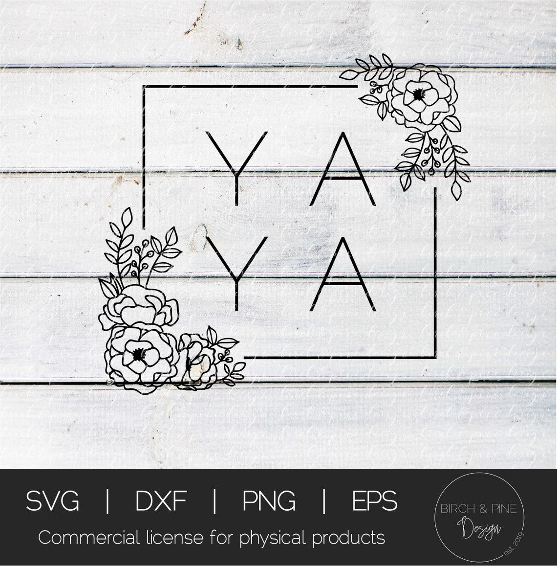 Yaya SVG Floral Yaya Svg Svg Files Yaya Shirt Grandma - Etsy