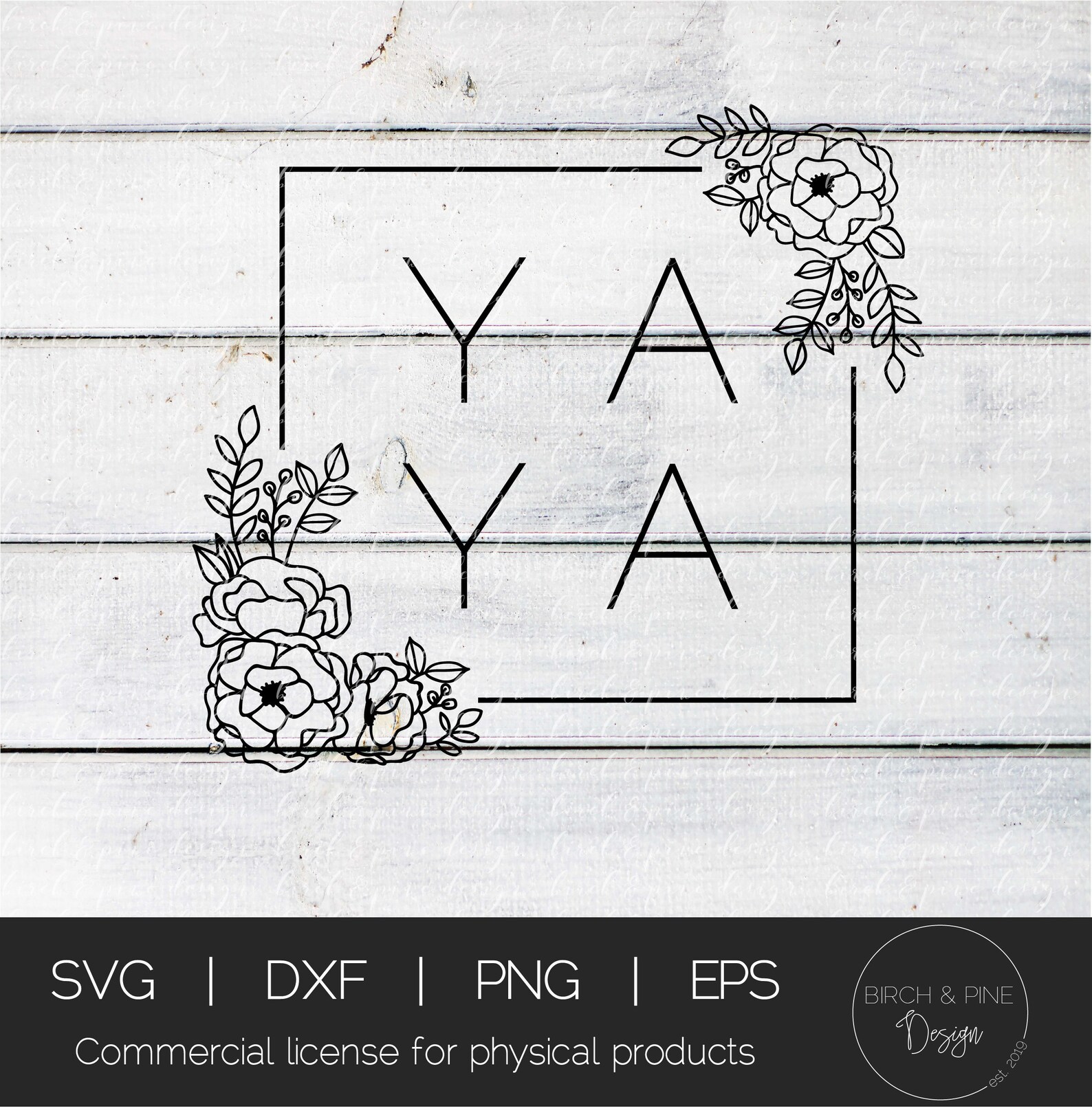 Yaya SVG Floral Yaya Svg Svg Files Yaya Shirt Grandma | Etsy