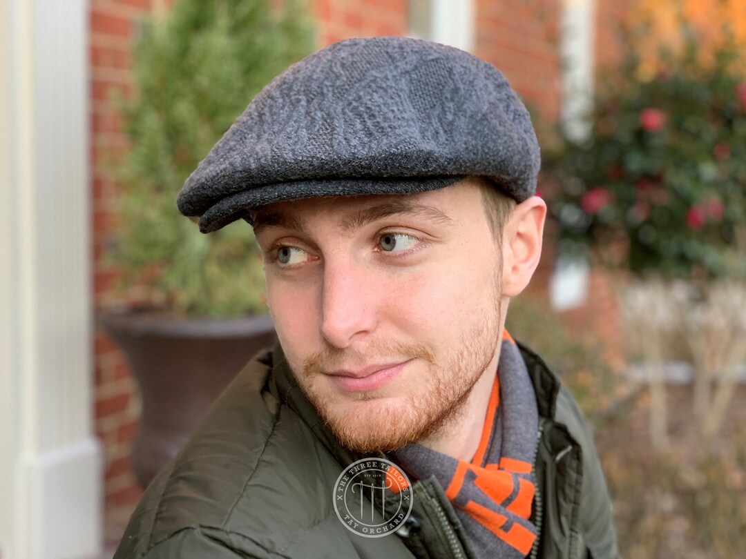 Knitted Grey Wool Irish Style Ivy Flat Cap Driving Cap Golf - Etsy
