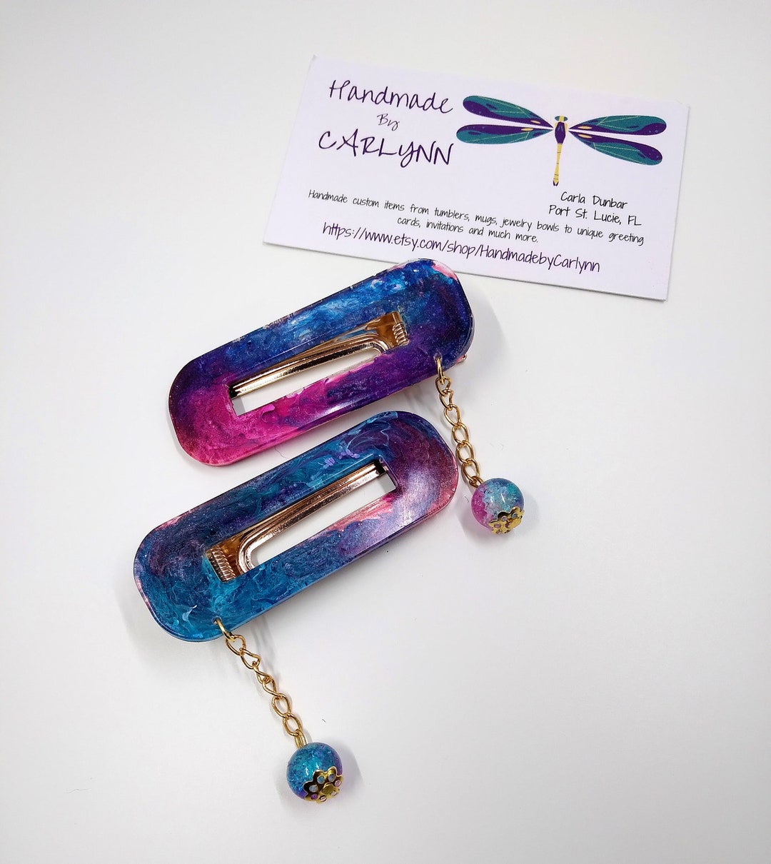 Resin Dangle Hair Clip Set: Novelty Hair Barrettes - Etsy