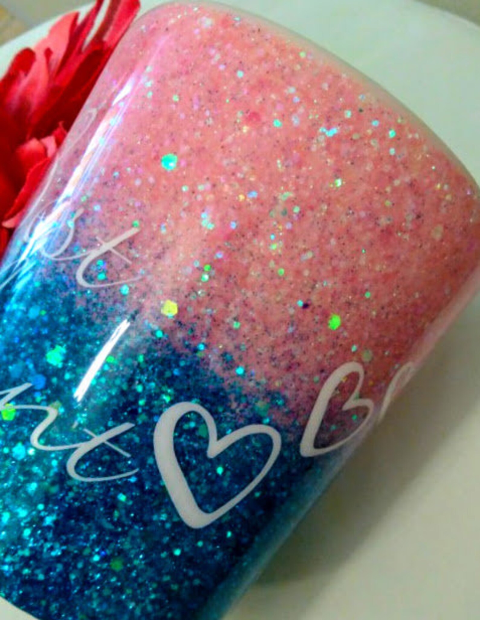 Glitter Coffee Mug/unicorn Glitter Coffee Cup/pink and Teal Glitter ...