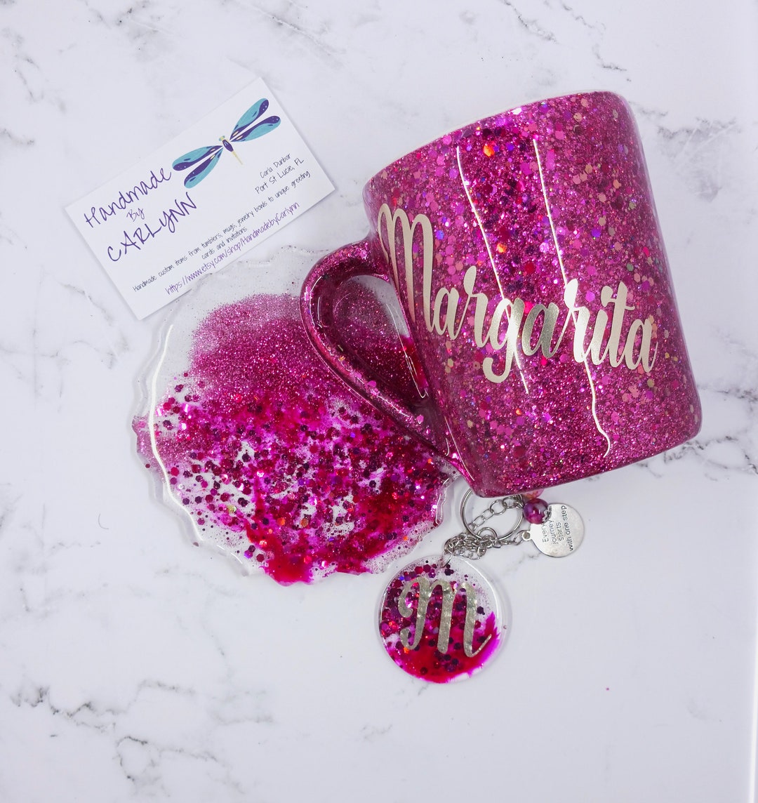 Handmade Glitter Coffee Mug: Sparkly Girly Cup, Pink Mug - Etsy