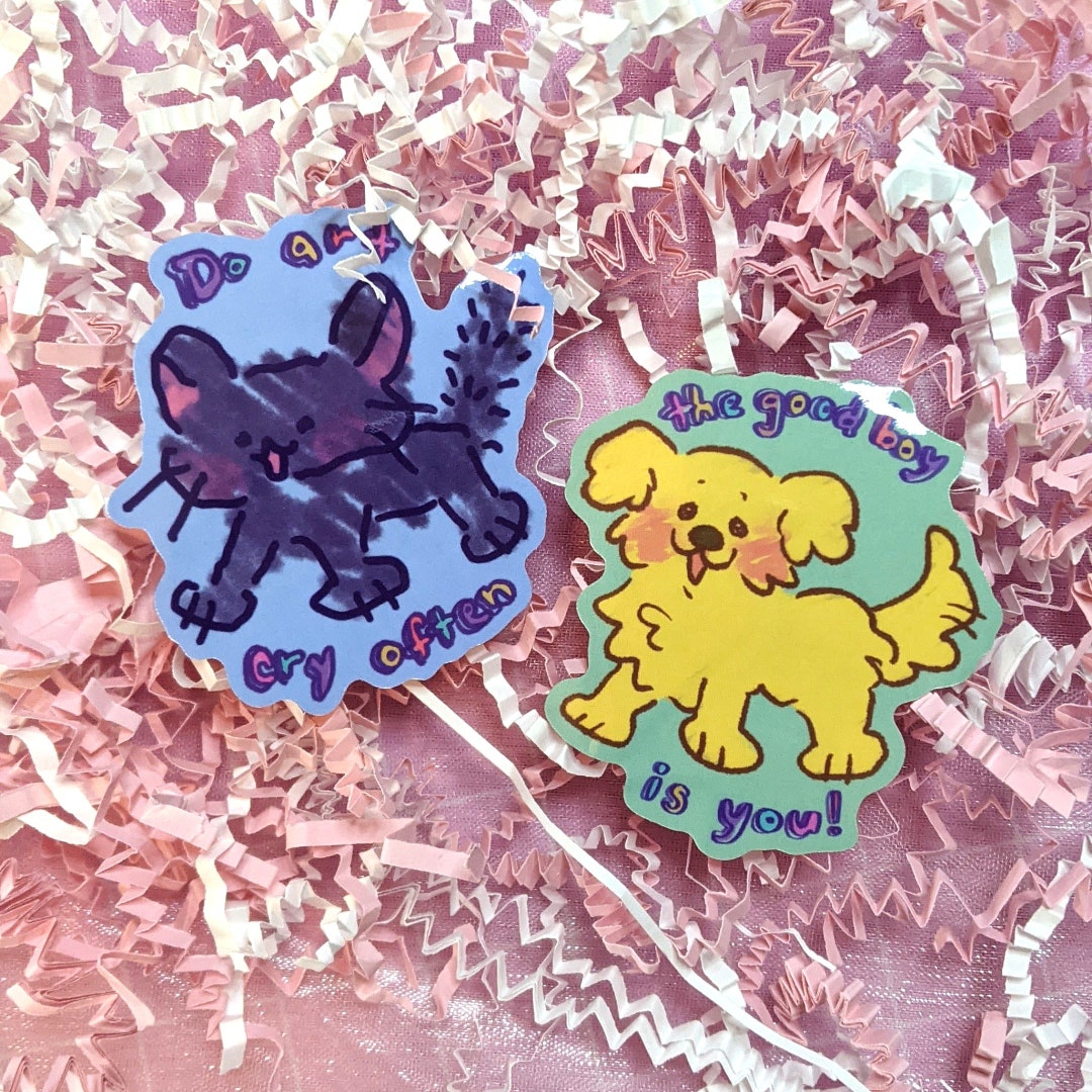 Cry Often Cat, Good Boy Dog | Waterproof Vinyl Stickers - Etsy