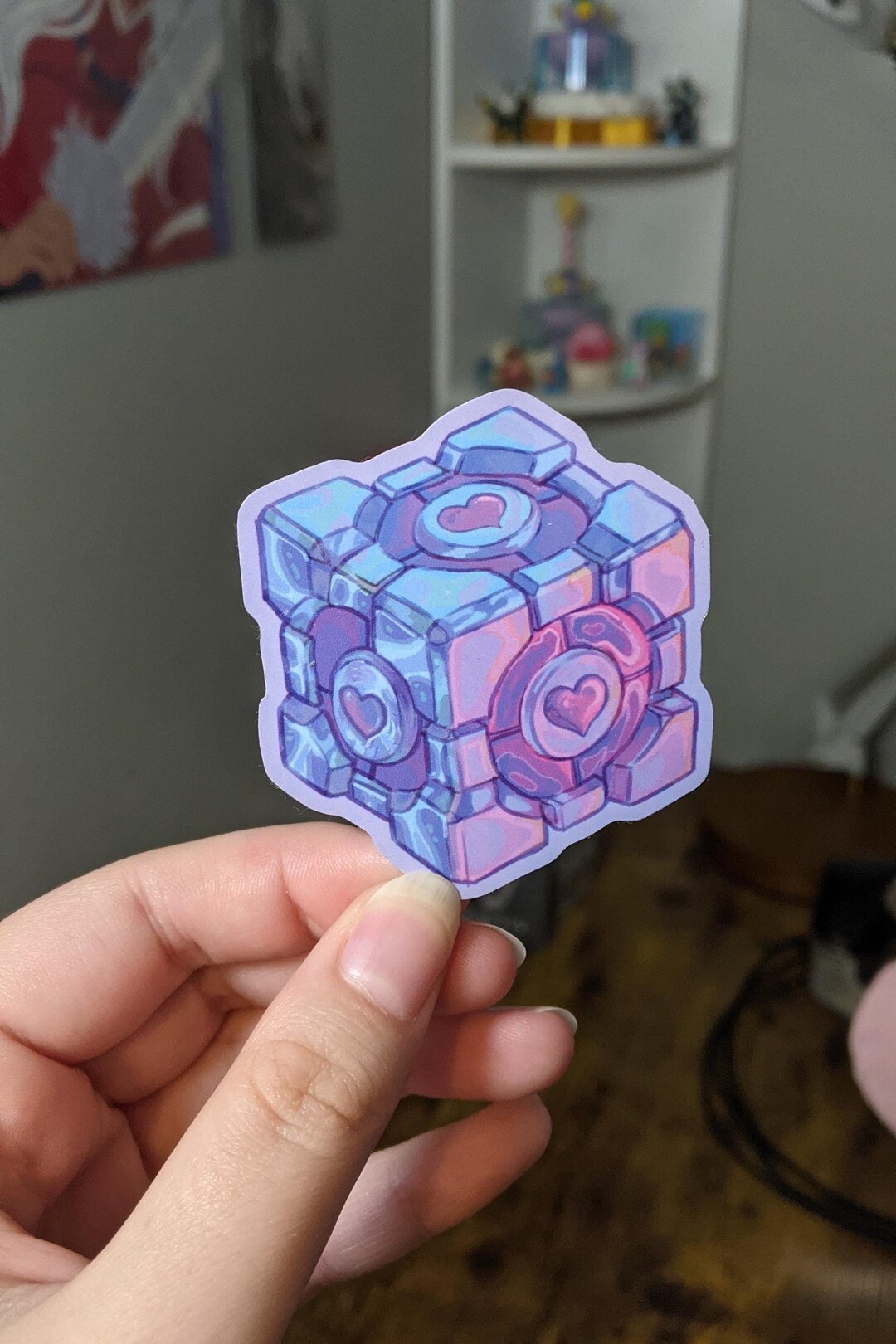 Companion Cube Vinyl Sticker | Video Game - Etsy