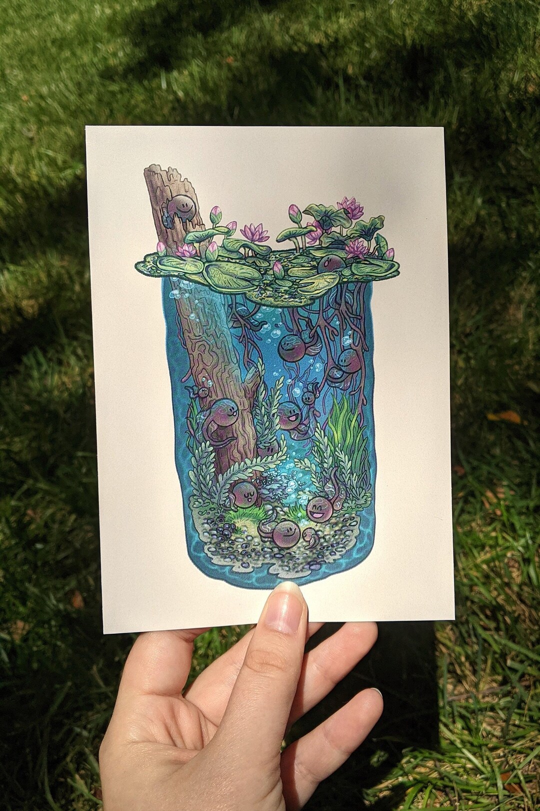 Forbidden Boba 5x7 Art Print | Art Cute Design Tadpole Frog Boba Tea - Etsy