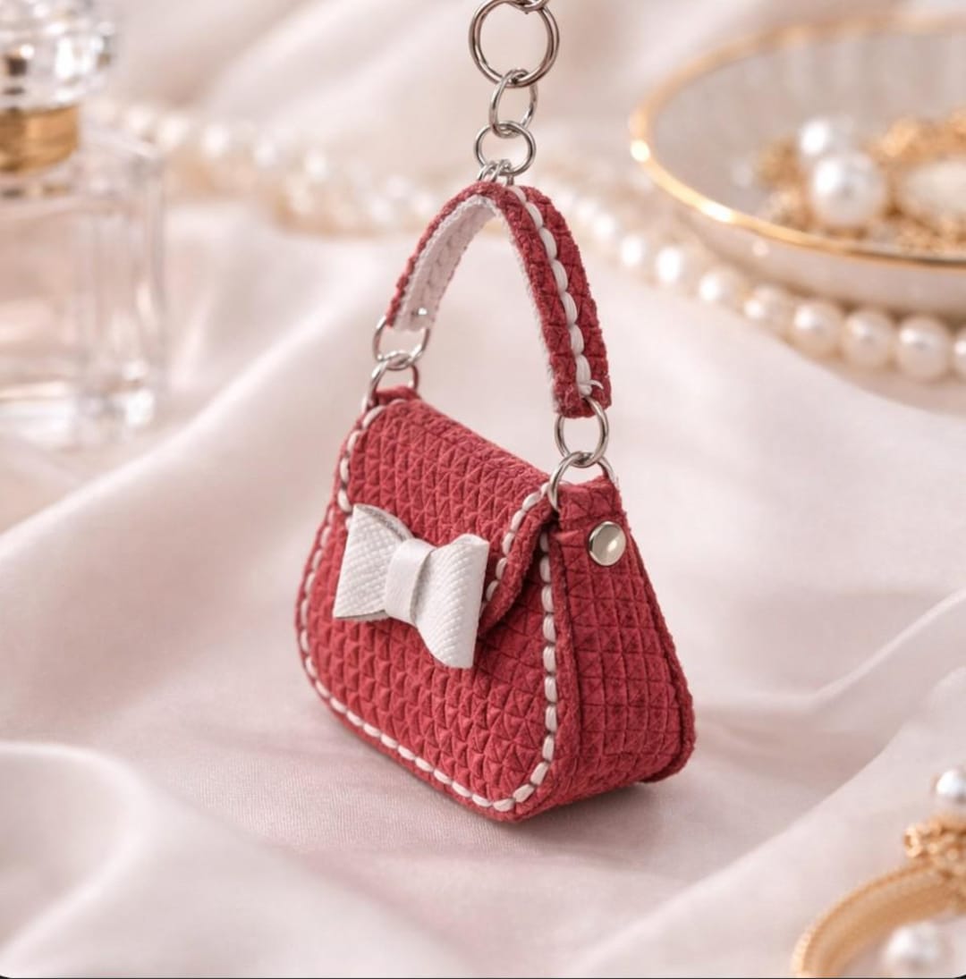 Handmade Leather Mini Purse Charm, Cute Bag Charm Keychain, Kawaii Mini ...