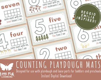 Counting Playdough Mat // Printable // Playdough Mat // Montessori ...