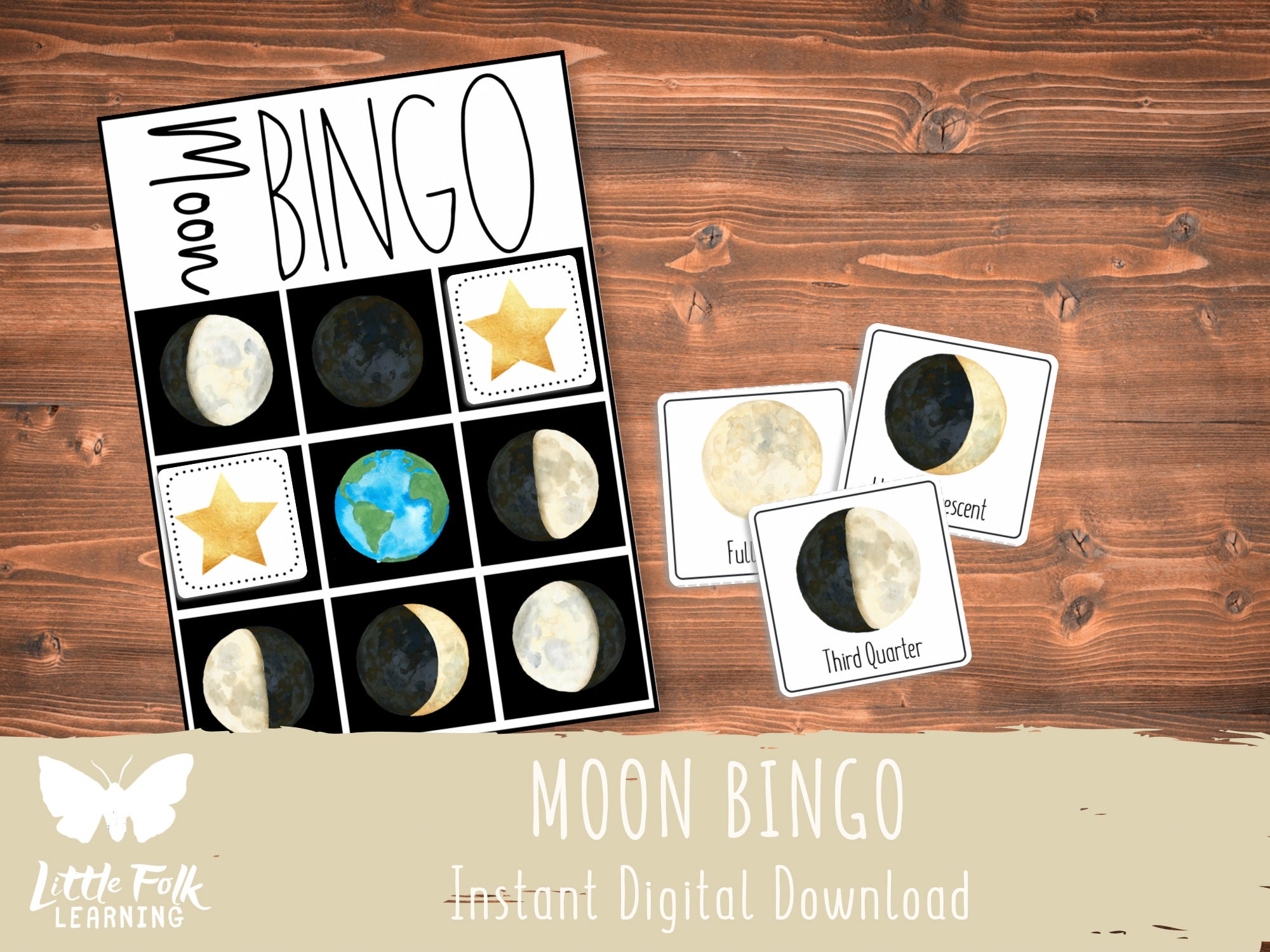 Moon Bingo // Preschool Printable // Preschool Activity // Montessori ...