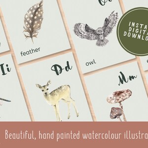 Nature Alphabet Cards // Montessori Printable Alphabet Flash Cards ...