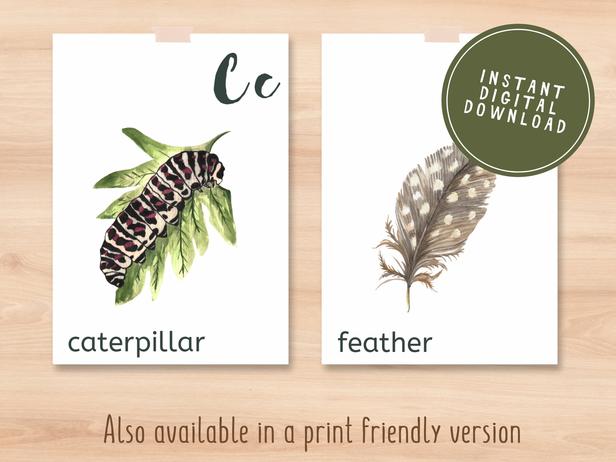 Nature Alphabet Cards // Montessori Printable Alphabet Flash - Etsy