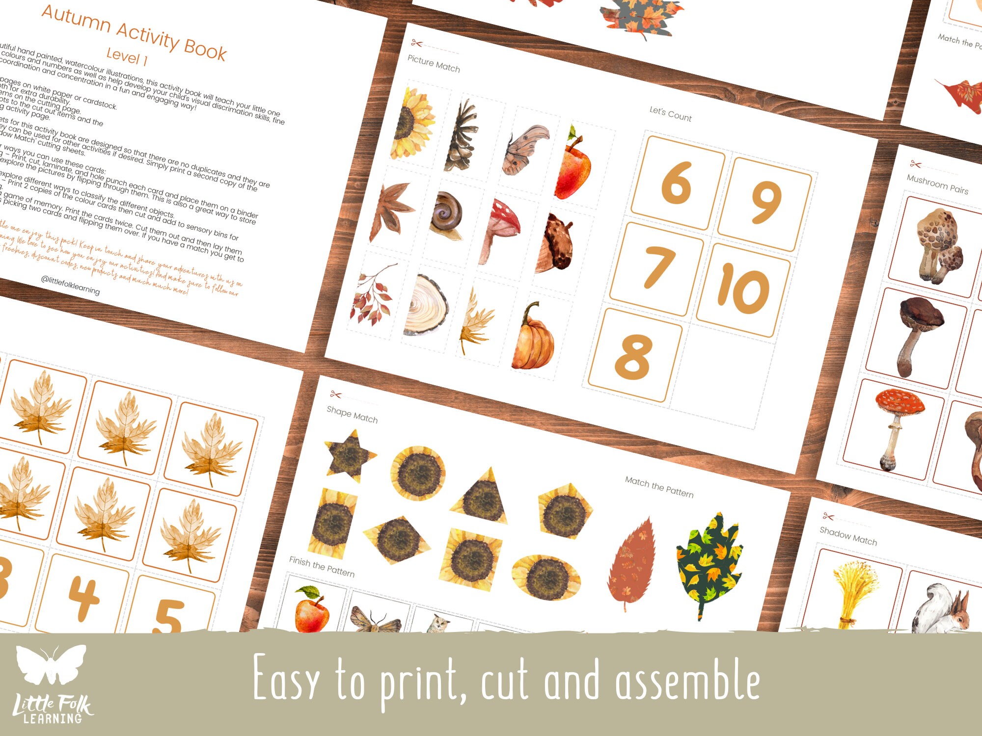 Autumn Activity Book // Preschool Printable // Preschool - Etsy