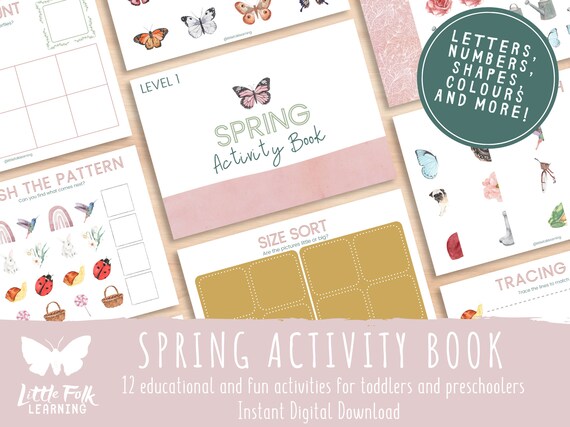 Spring Activity Book // Preschool Printable // Preschool - Etsy