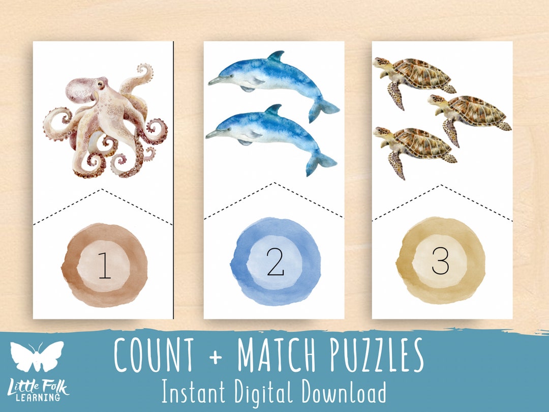 Count and Match Puzzle Cards // Montessori Printable Flash Cards ...