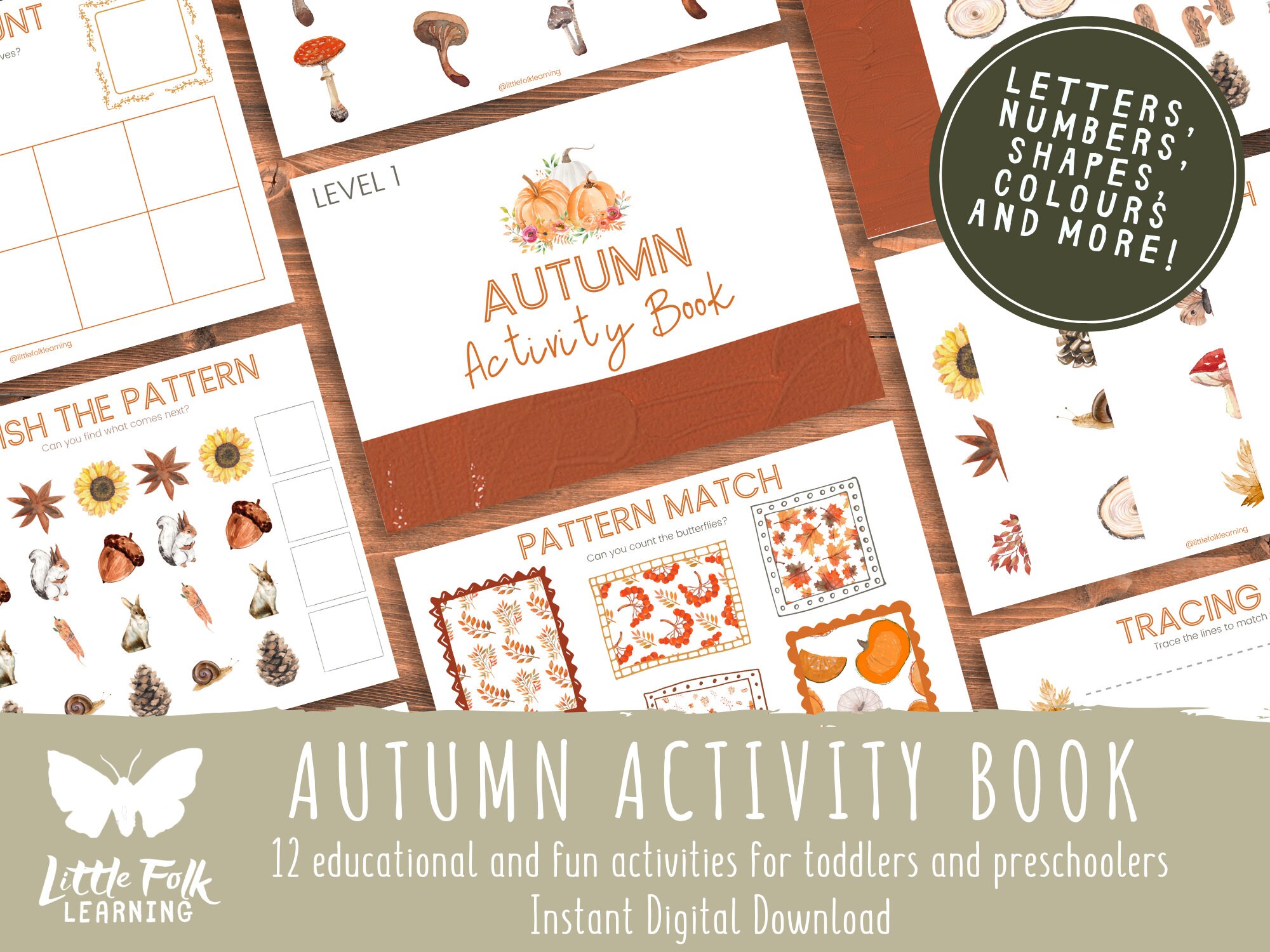 Autumn Activity Book // Preschool Printable // Preschool - Etsy