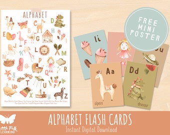 Nature Alphabet Cards // Montessori Printable Alphabet Flash Cards ...