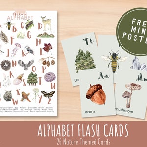 Nature Alphabet Cards // Montessori Printable Alphabet Flash Cards ...