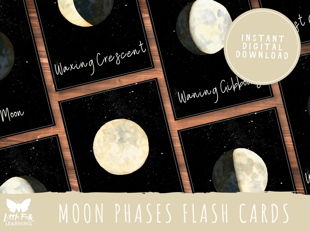 Moon Phase Flash Cards // Montessori Printable Flash Cards ...