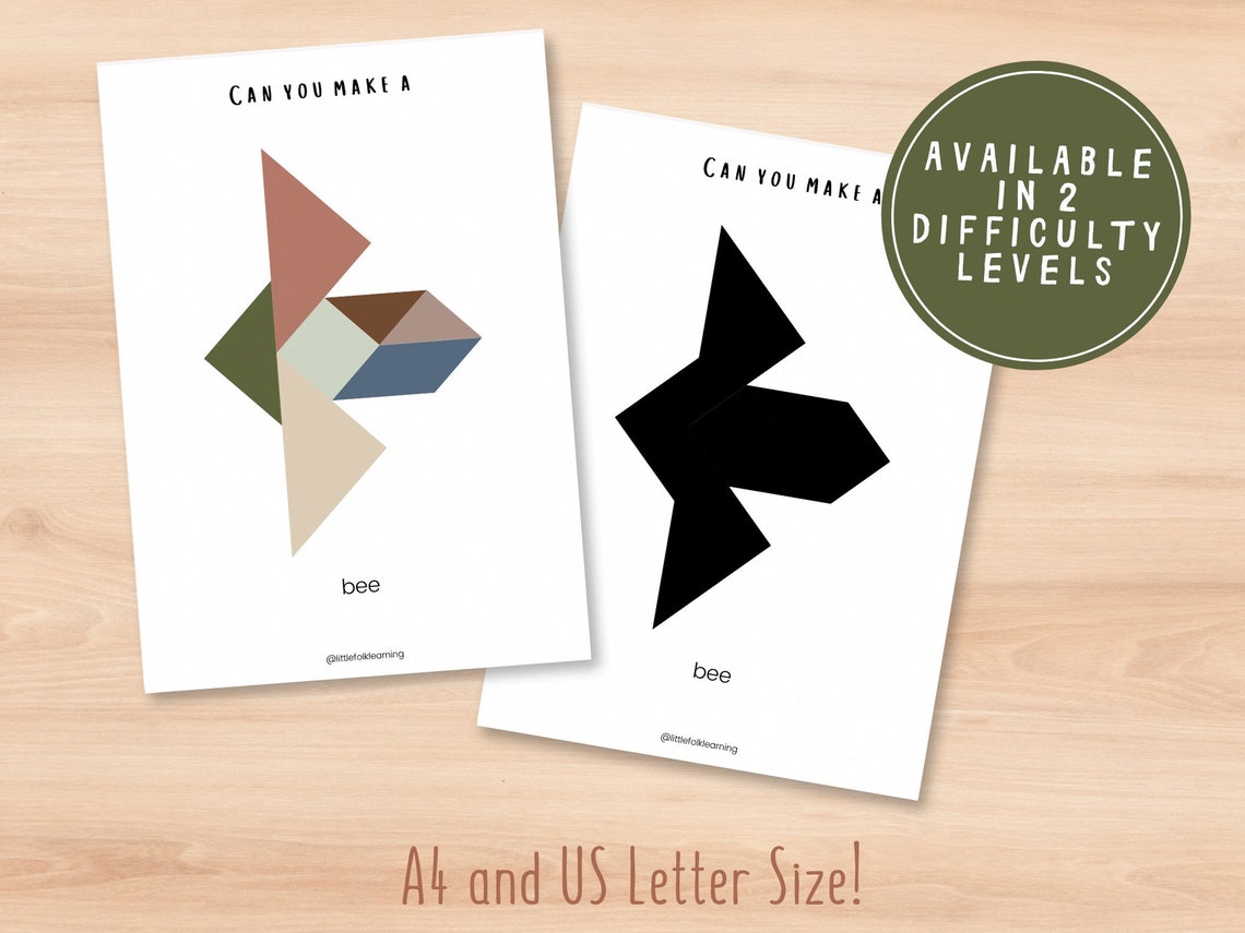 Nature Tangram Puzzle Mats // Nature Collection// Preschool Printable ...