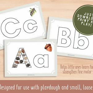Alphabet Playdough Mat // Nature Collection // Alphabet Printable ...